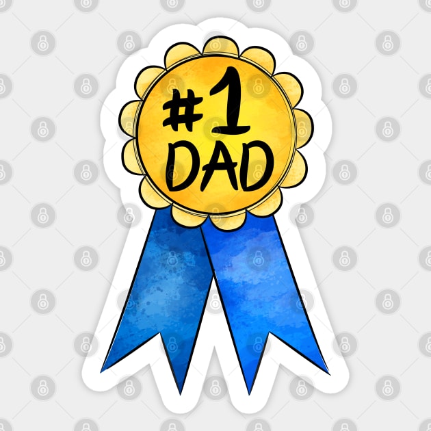 No 1 Dad Medal - No 1 Dad - Sticker | TeePublic